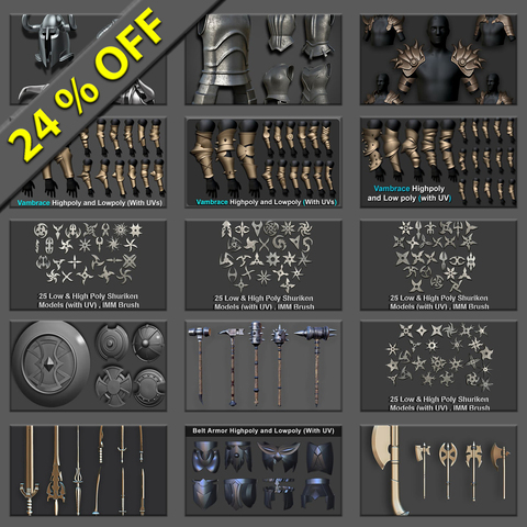 ArtStation - 340 Warrior Assets Bundle