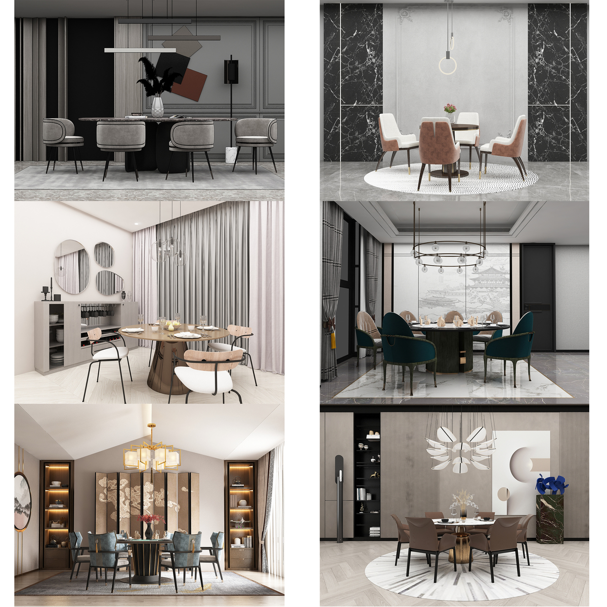 ArtStation - 6 Dining Rooms - Collection 09 ( Standard License )