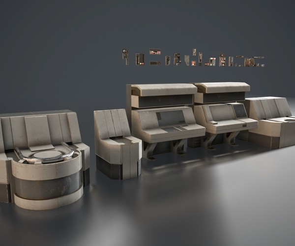 ArtStation - Sc-Fi Computer Console Kit | Game Assets