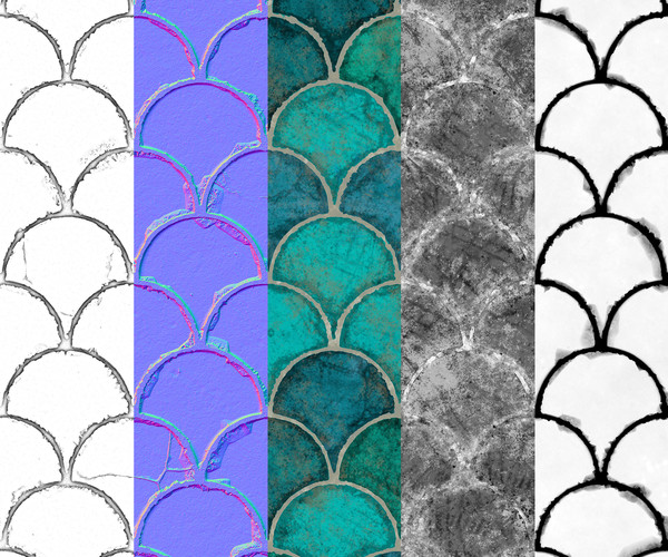 ArtStation - Fish Scale Wall Material in Substance Designer | Game Assets