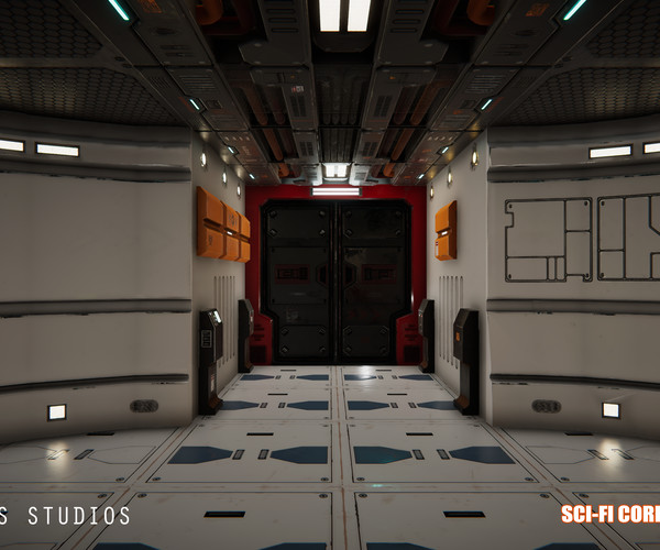 ArtStation - Sci-Fi Corridors I for the Unity engine | Game Assets