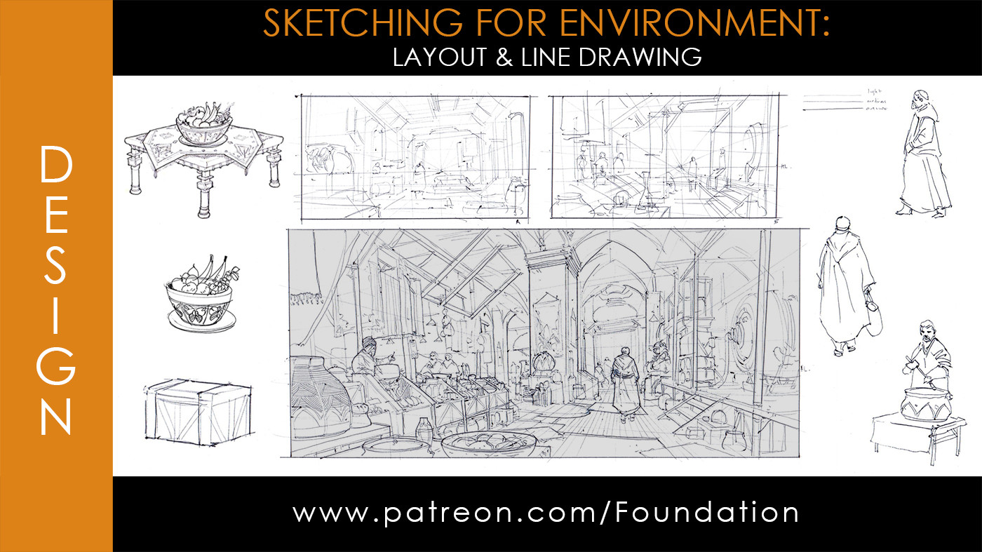 ArtStation - Foundation Art Group - Sketching for Environment: Layout ...
