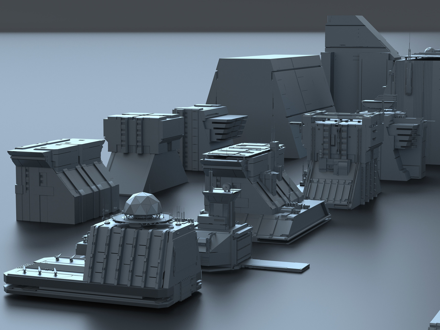 ArtStation - Military Stronghold Sci-fi Kitbash Set | Resources