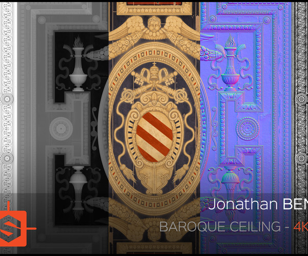 ArtStation - Texture - Baroque Ceiling | Game Assets