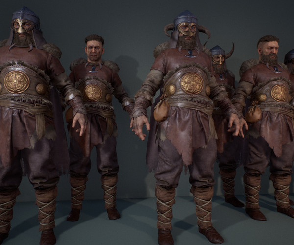 Artstation Viking Warriors Characters Pack Game Assets