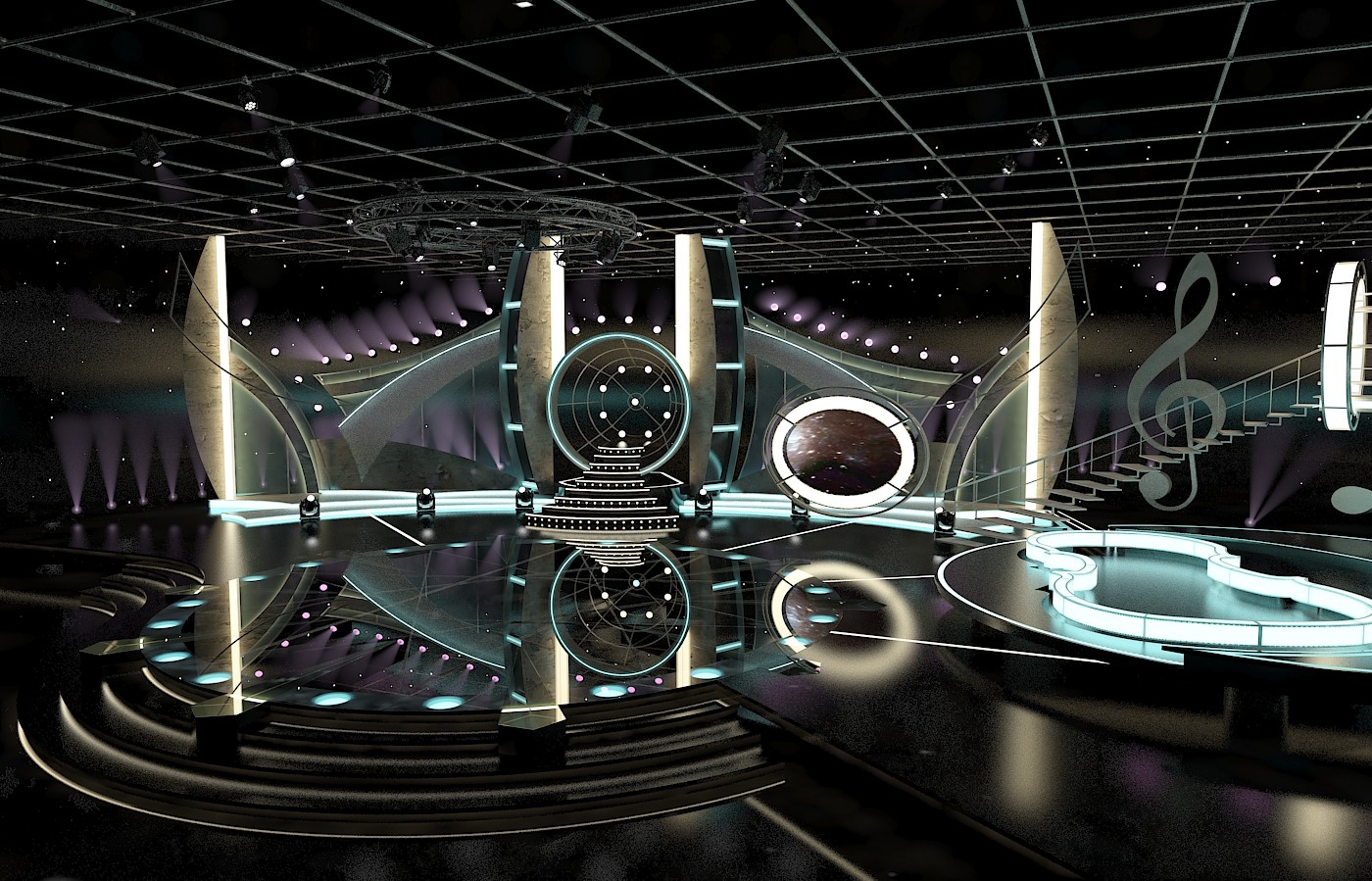 ArtStation - Virtual TV Studio Entertainment Set 1 | Resources