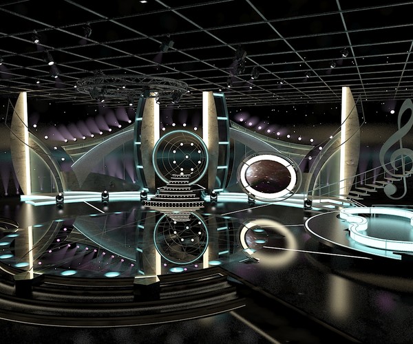 ArtStation - Virtual TV Studio Entertainment Set 1 | Resources