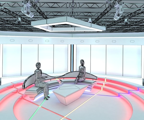 ArtStation - Virtual TV Studio Chat Set 2 | Resources