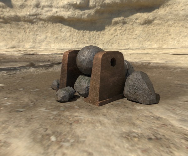 ArtStation - Cannon with some rocks | Resources