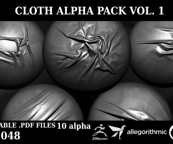 ArtStation - High Resolution Cloth Alpha Pack vol.1 | Brushes
