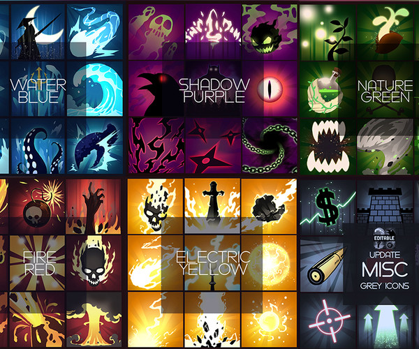 ArtStation - Editable RPG Skill Icons | Game Assets