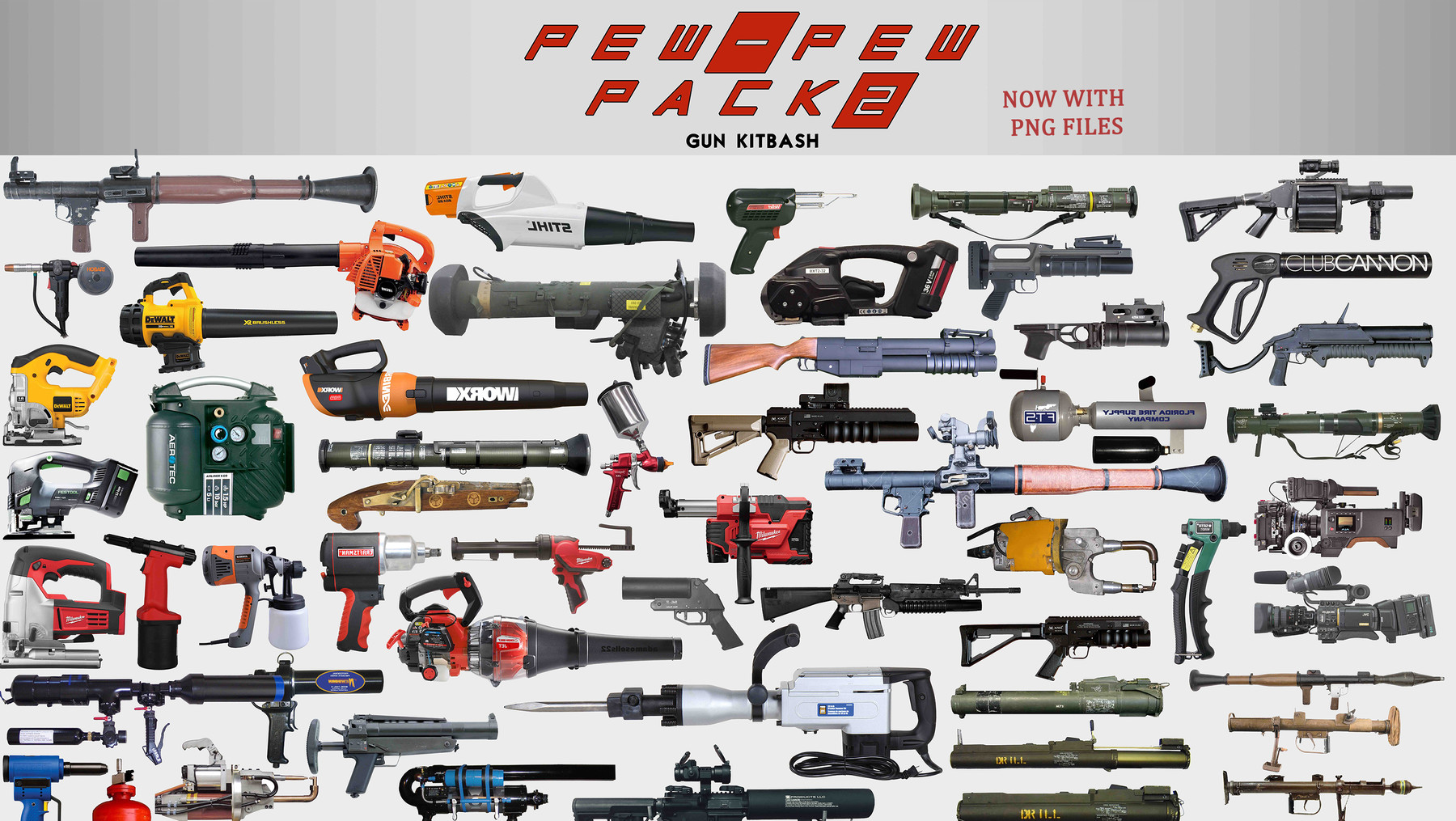 ArtStation - Pew Pew pack 2 (80 gun kitbash set) | Resources
