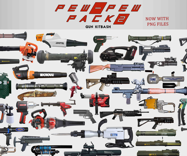 ArtStation - Pew Pew pack 2 (80 gun kitbash set) | Resources
