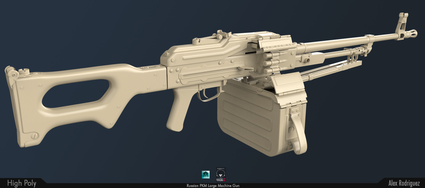 ArtStation - Russian PKM - Detailed High Poly - Weapon Development ...