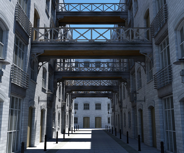 ArtStation - 3D Alleyway Textured | Game Assets