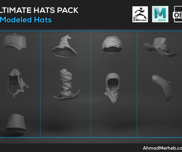 ArtStation - Ultimate Hats Model Pack | Resources