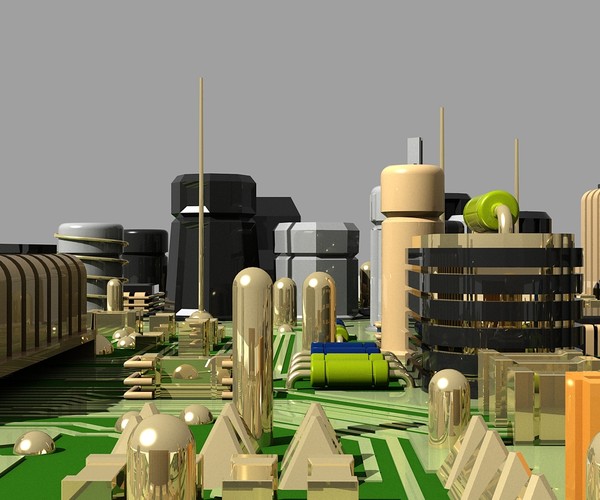 ArtStation - Circuit Board City | Resources