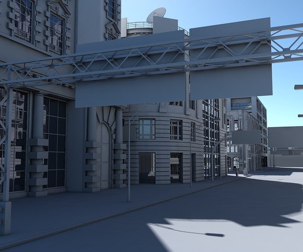 ArtStation - City Intersection 3D | Game Assets