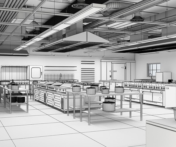 ArtStation - Commercial Kitchen 3D Model | Resources
