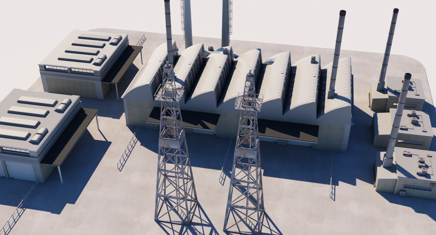 ArtStation - Factory Industrial 3D Model | Game Assets