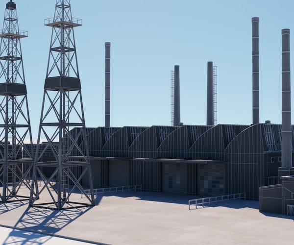 ArtStation - Factory Industrial 3D Model | Game Assets