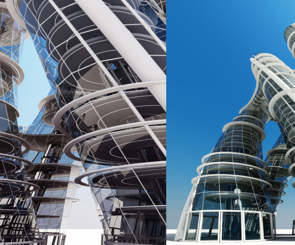 ArtStation - Futuristic Skyscraper 3D Model | Resources