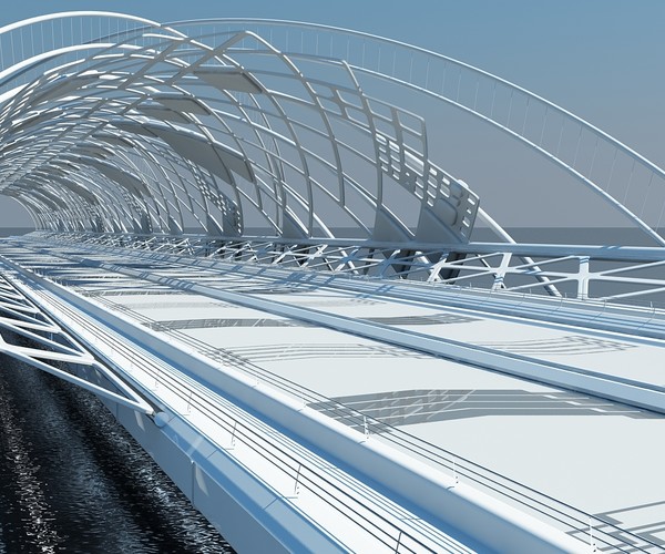 ArtStation - Futuristic Suspension Bridge 2 HD | Resources