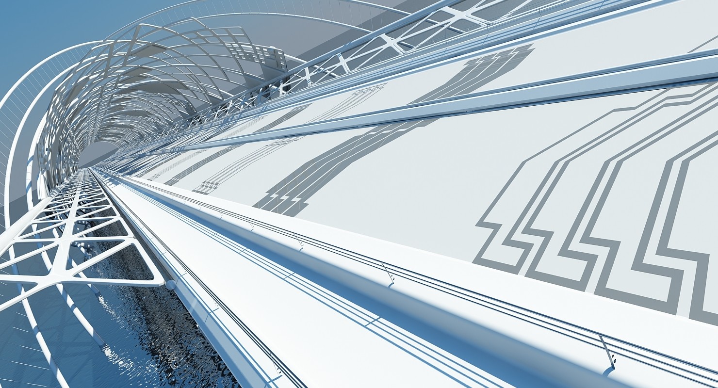 ArtStation - Futuristic Suspension Bridge 2 HD | Resources