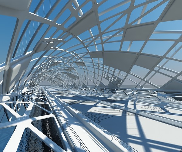 ArtStation - Futuristic Suspension Bridge 2 HD | Resources