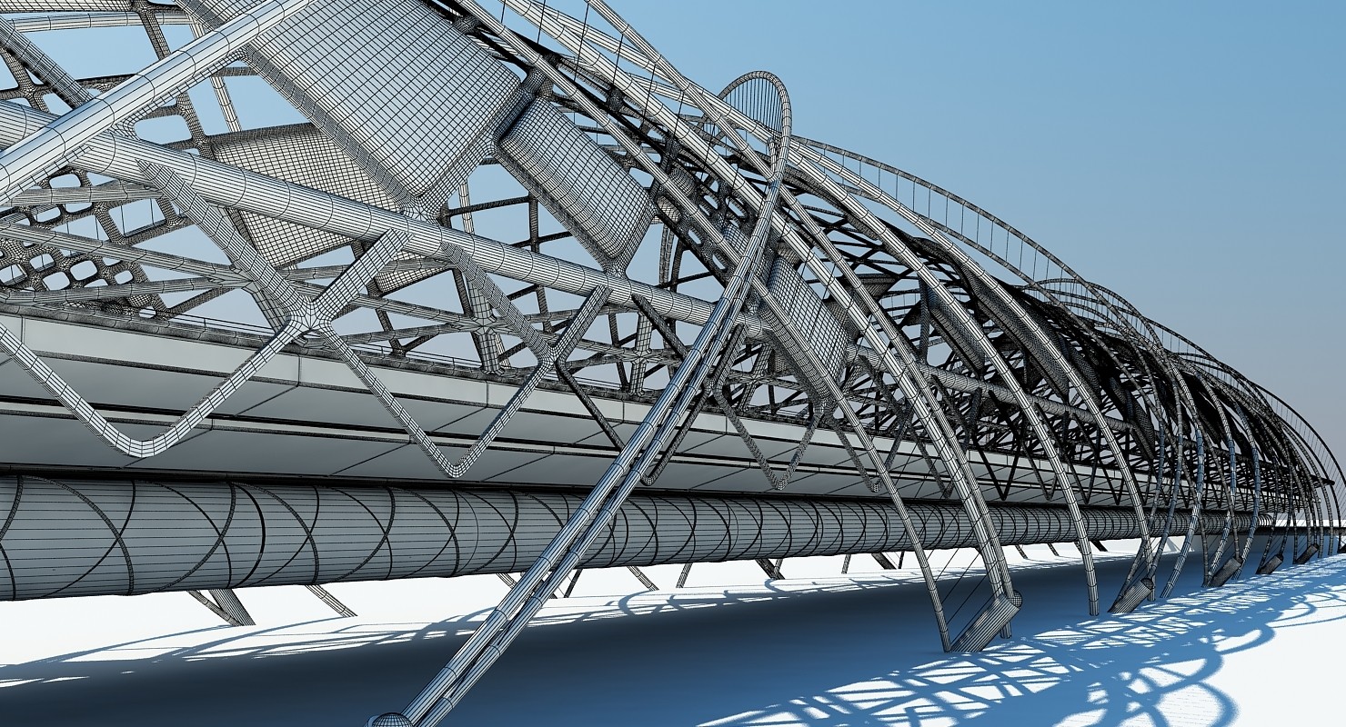 ArtStation - Futuristic Suspension Bridge 2 HD | Resources