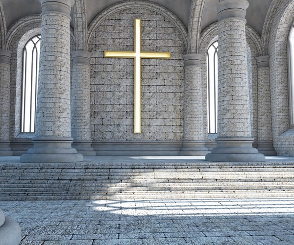 ArtStation - Cathedral Interior 1 3D MODEL | Resources