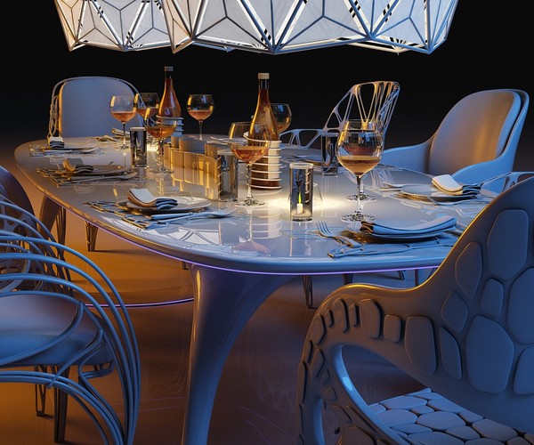 ArtStation - Futuristic Dining Set | Resources