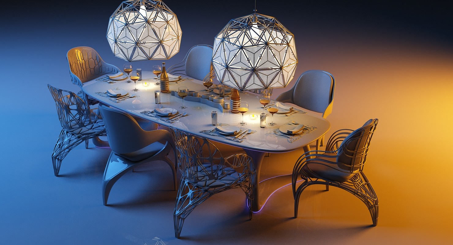 ArtStation - Futuristic Dining Set | Resources