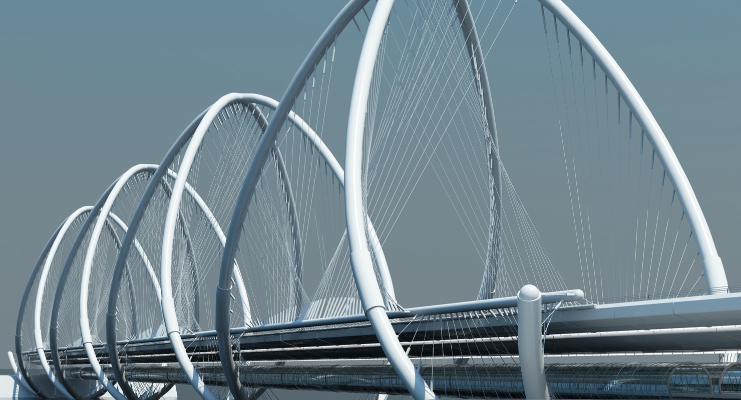 ArtStation - Futuristic Suspension Bridge 1 HD | Resources