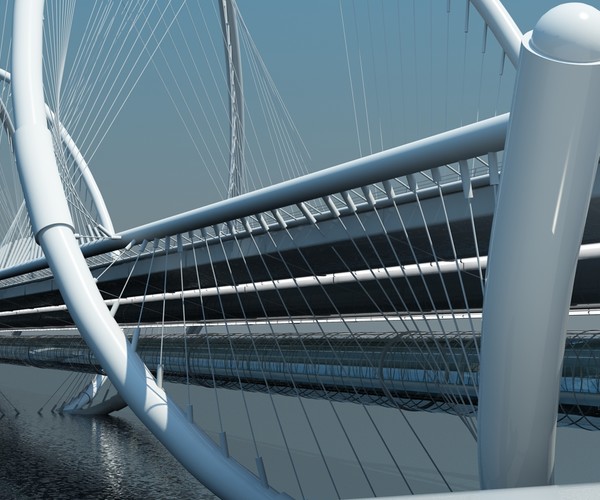 ArtStation - Futuristic Suspension Bridge 1 HD | Resources