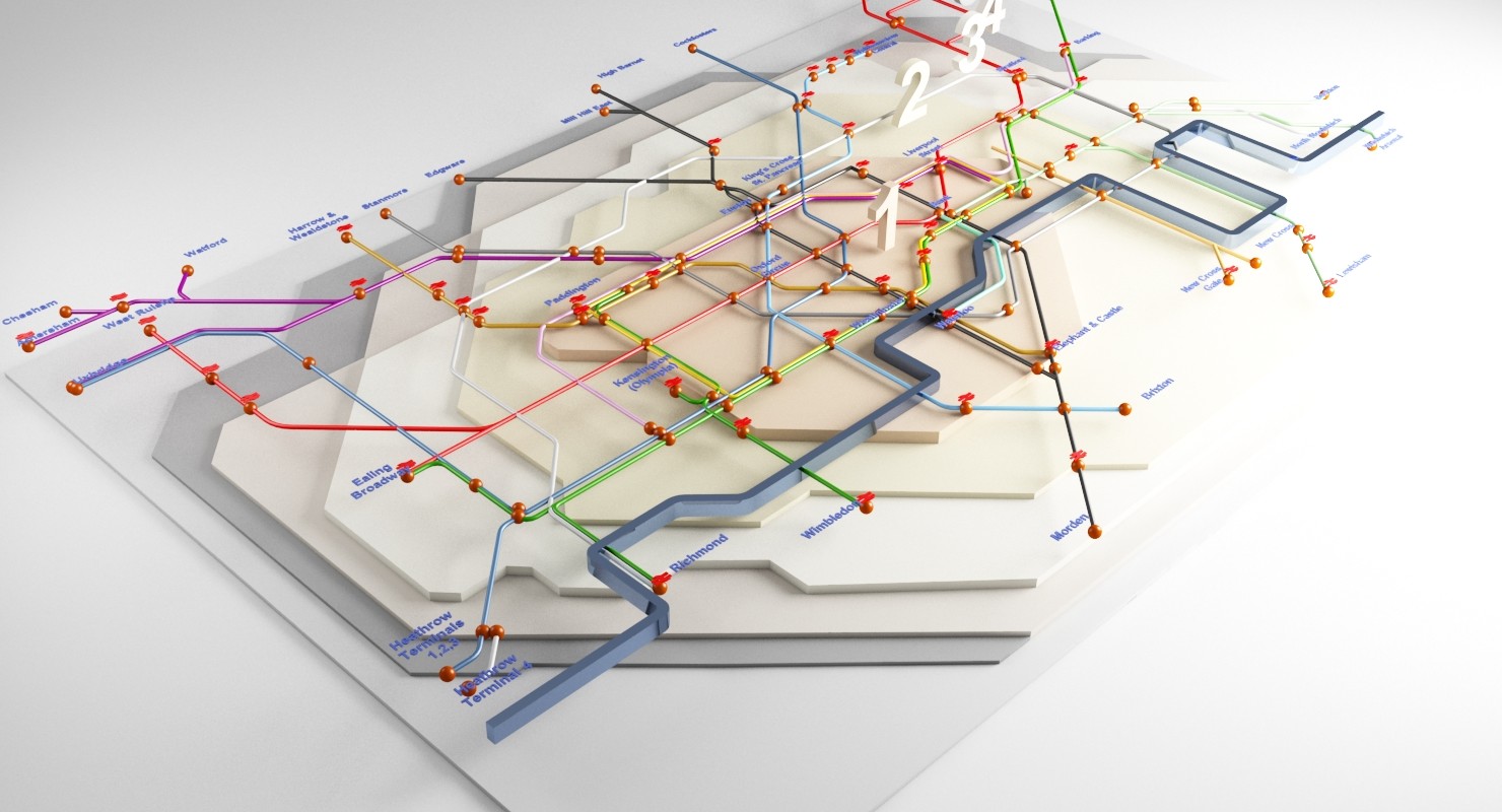 ArtStation - London Underground Map 3D | Resources