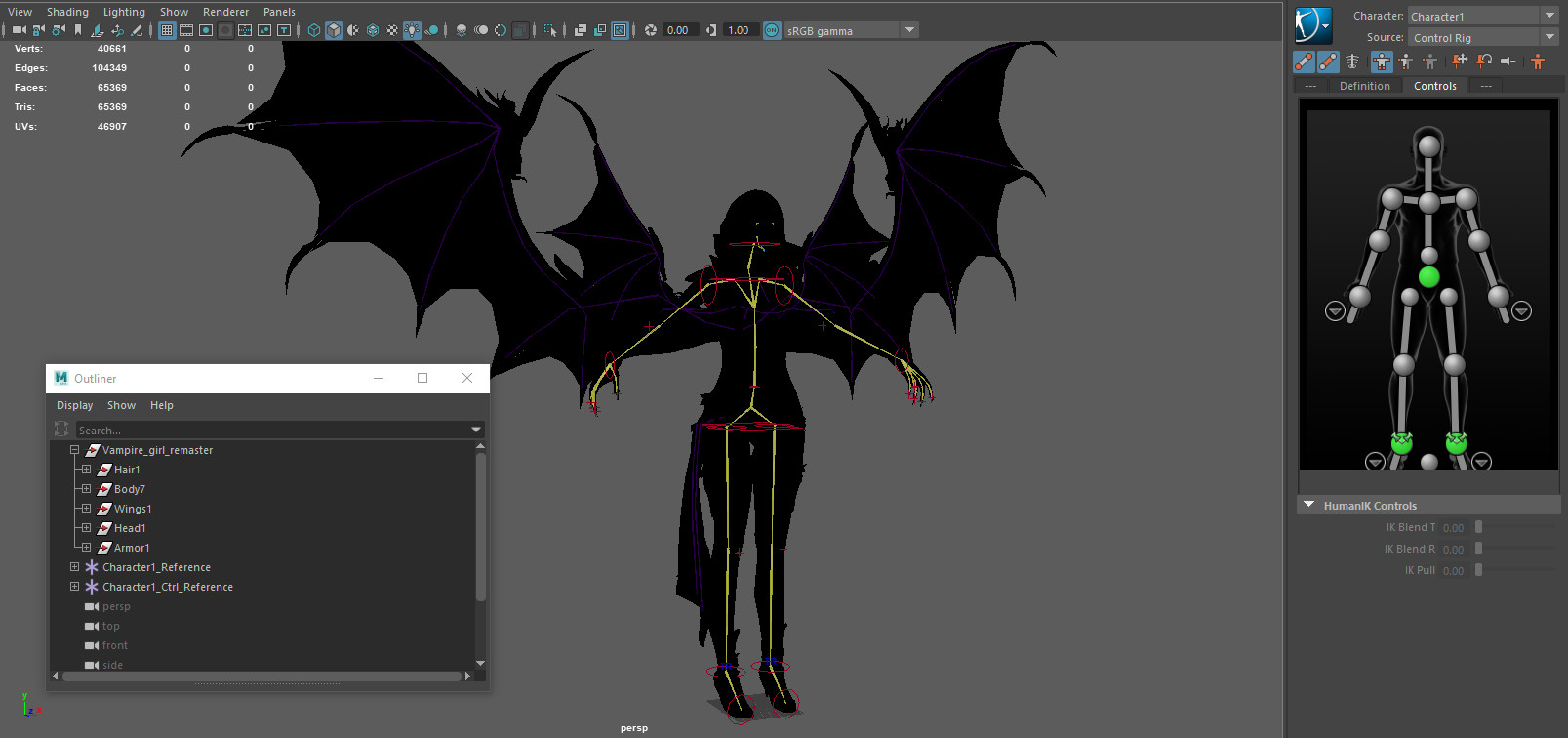 ArtStation - Vampire girl remaster | Game Assets