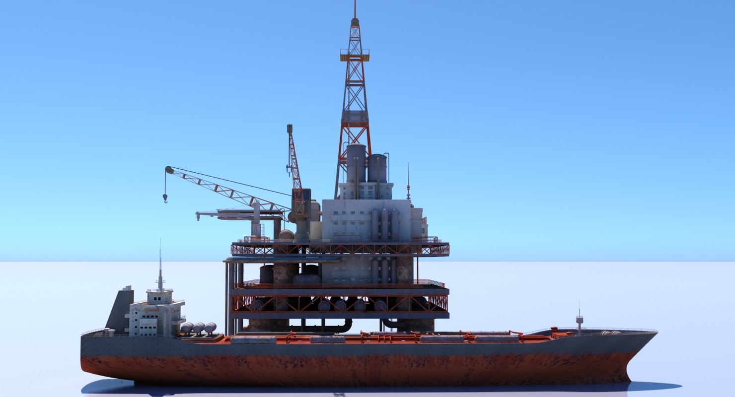 ArtStation - Oil Rig And Tanker | Game Assets