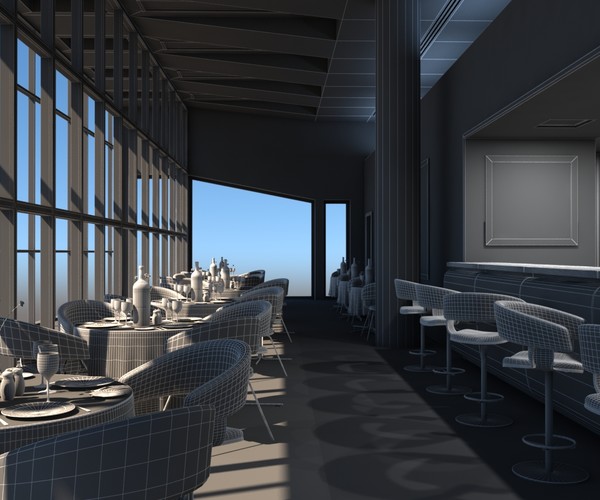 ArtStation - Restaurant Interior 3D Model | Resources
