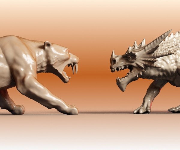 ArtStation - Sabre Tooth And Dragon | Resources