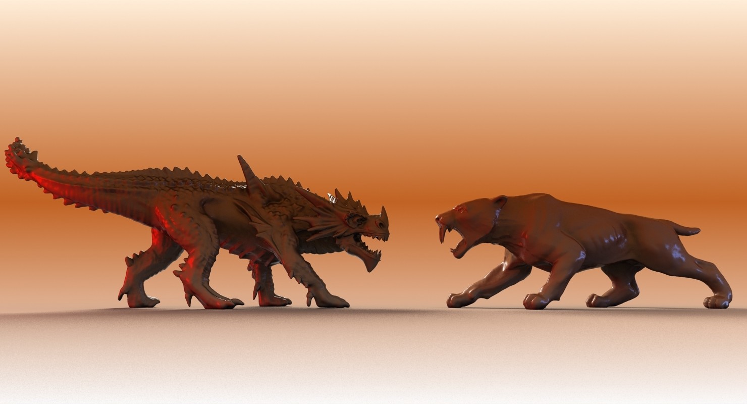 ArtStation - Sabre Tooth And Dragon | Resources