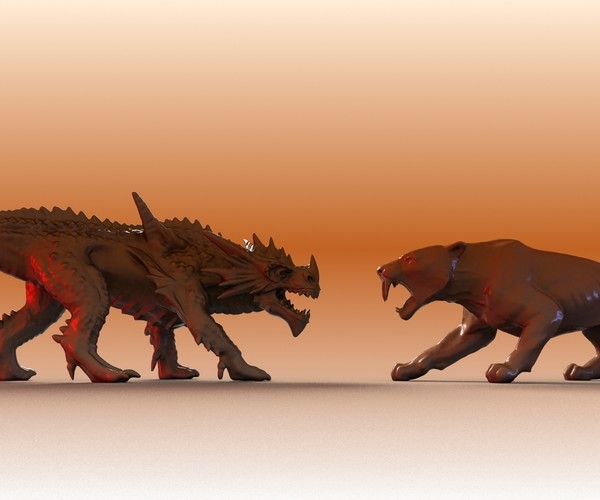 ArtStation - Sabre Tooth And Dragon | Resources