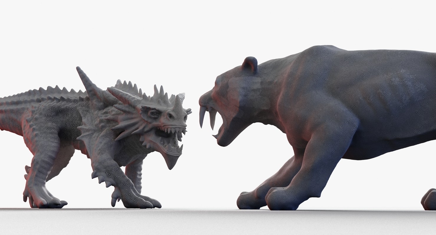 ArtStation - Sabre Tooth And Dragon | Resources