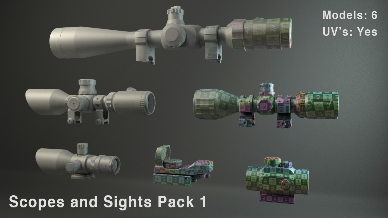 ArtStation - Scopes and Sights Pack 1 | Game Assets