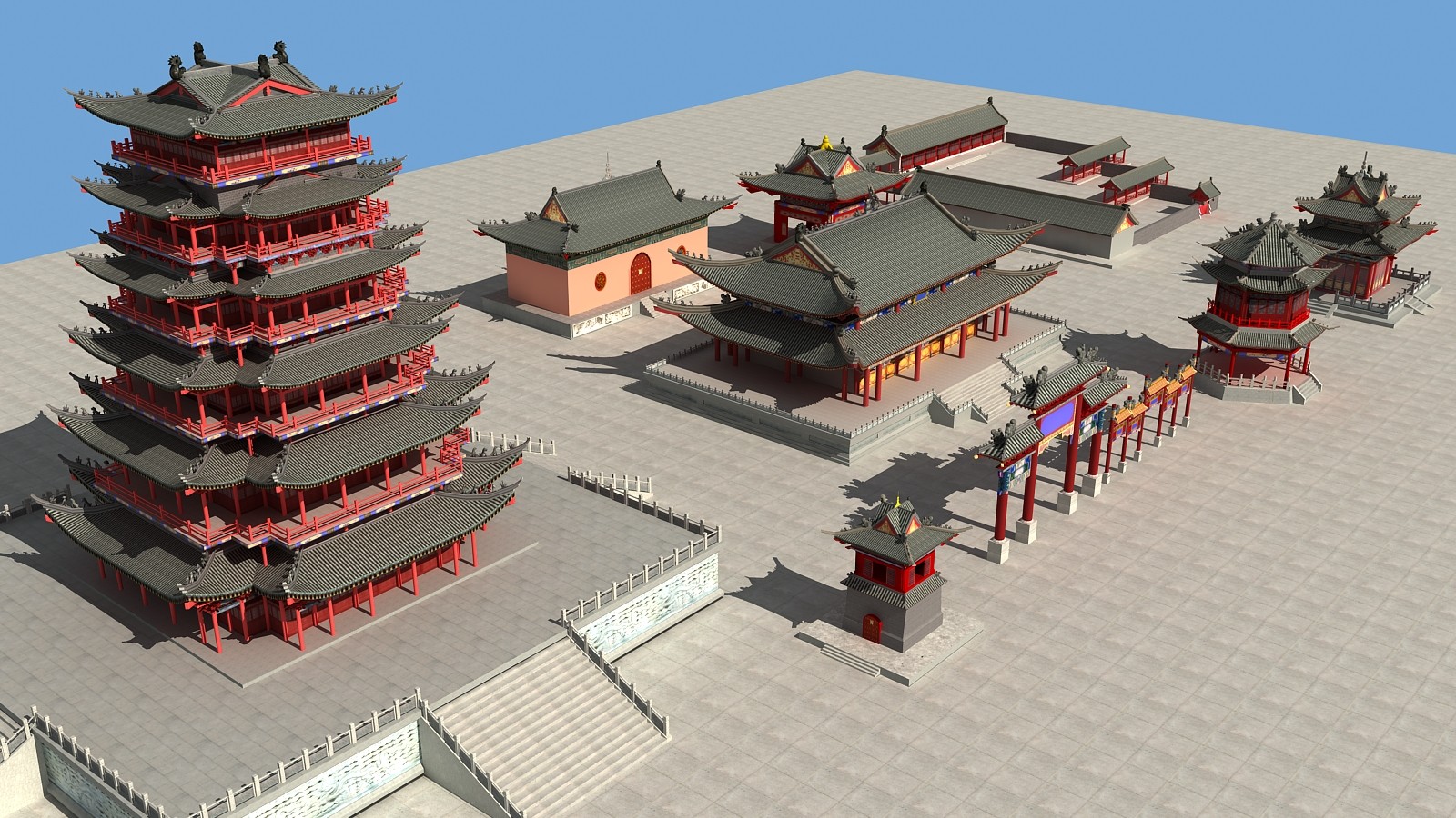 ArtStation - Ancient Chinese buildings Set | Resources