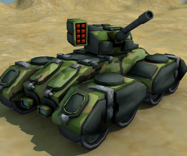 ArtStation - Low poly Fiction Tank Model | Game Assets