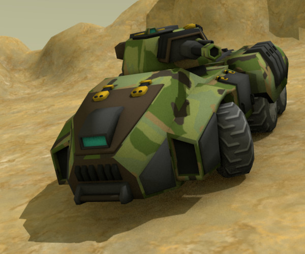 ArtStation - Low poly Fiction Tank Model | Game Assets