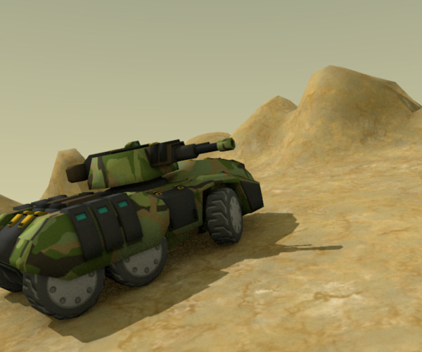 ArtStation - Low poly Fiction Tank Model | Game Assets