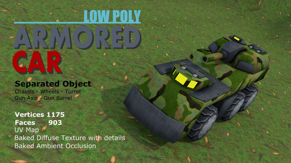 ArtStation - Low poly Fiction Tank Model | Game Assets