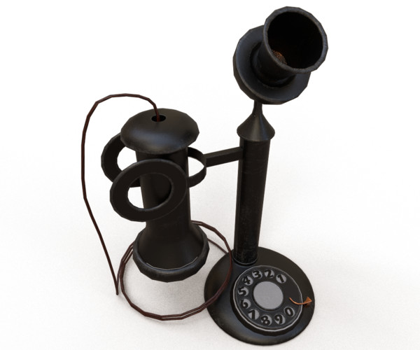 ArtStation - Old Phone from the forties Low Poly 3D model | Game Assets